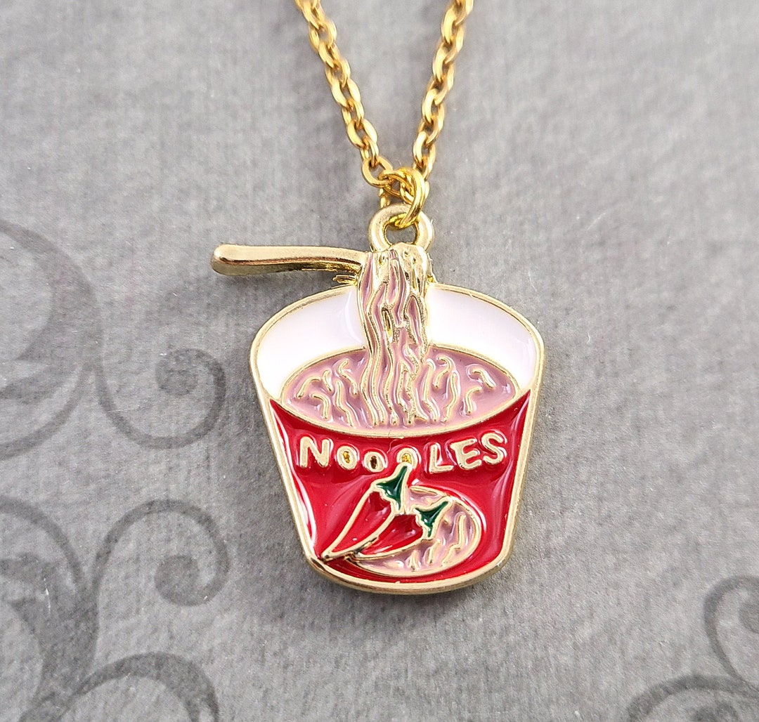 Ramen Necklace Spicy Ramen Noodles Necklace Noodles Jewelry Ramen ...