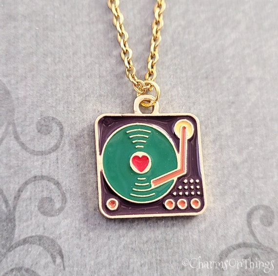 Turntable Necklace Vinyl Record Necklace Record Player - Etsy