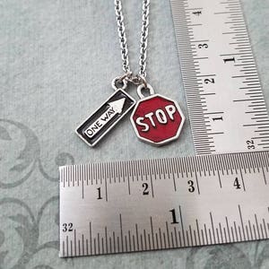 Stop Sign Necklace SMALL Red Stop Sign Charm Street Sign Driving ...