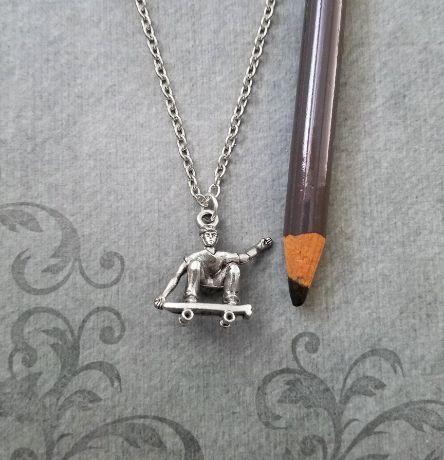 Skateboarder Necklace Skateboarding Necklace Skateboard - Etsy