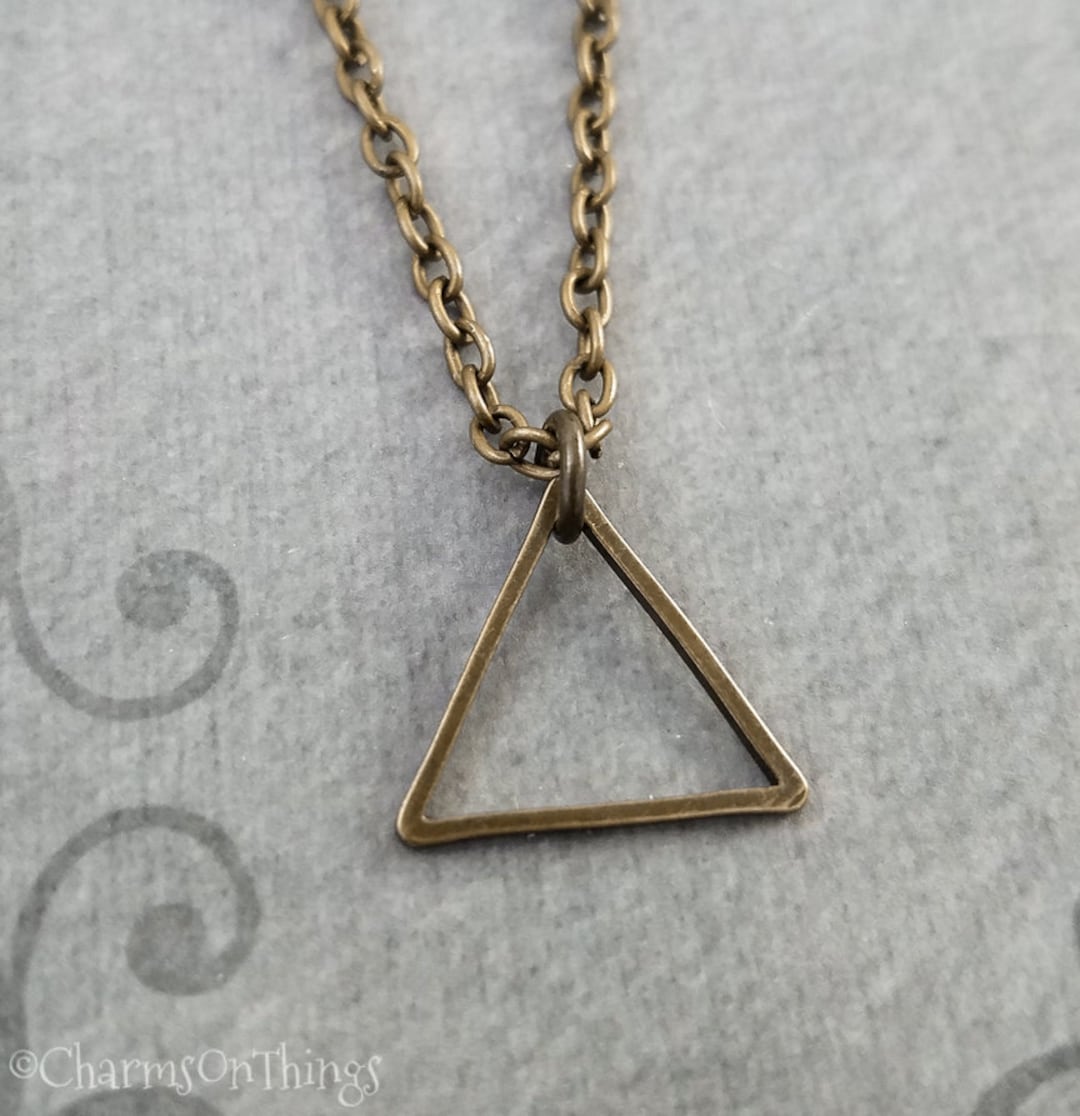 Triangle collier petit Triangle Bronze charme collier Triangle ...