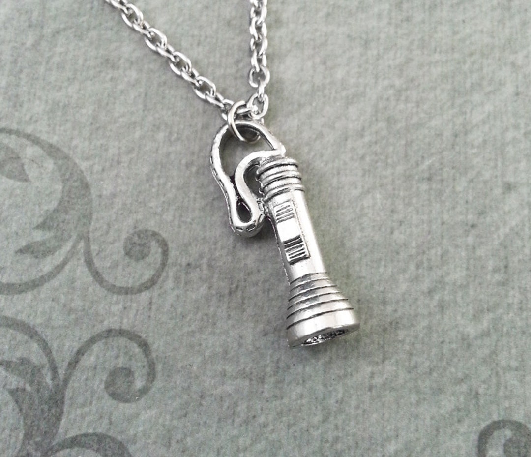 Flashlight Necklace Flashlight Jewelry Flashlight Charm Necklace ...
