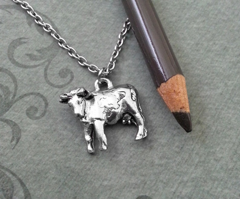 Cow Necklace SMALL Beef Necklace Cowgirl Necklace Southern - Etsy
