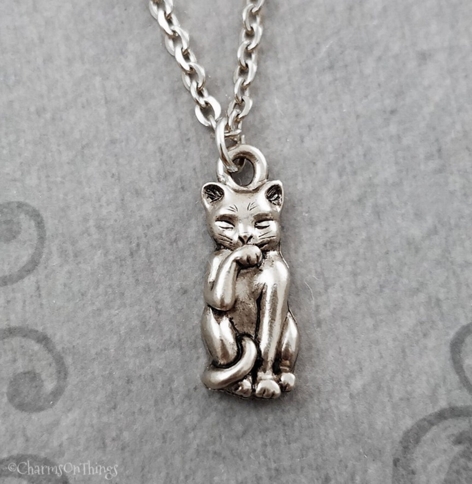 Cat Necklace Cat Jewelry Cat Pendant Necklace Cat Charm - Etsy