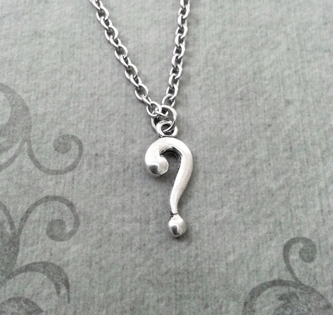 Question Mark Necklace SMALL Question Mark Jewelry Punctuation Necklace ...