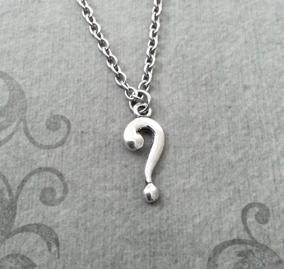 Question Mark Necklace SMALL Question Mark Jewelry Punctuation | Etsy