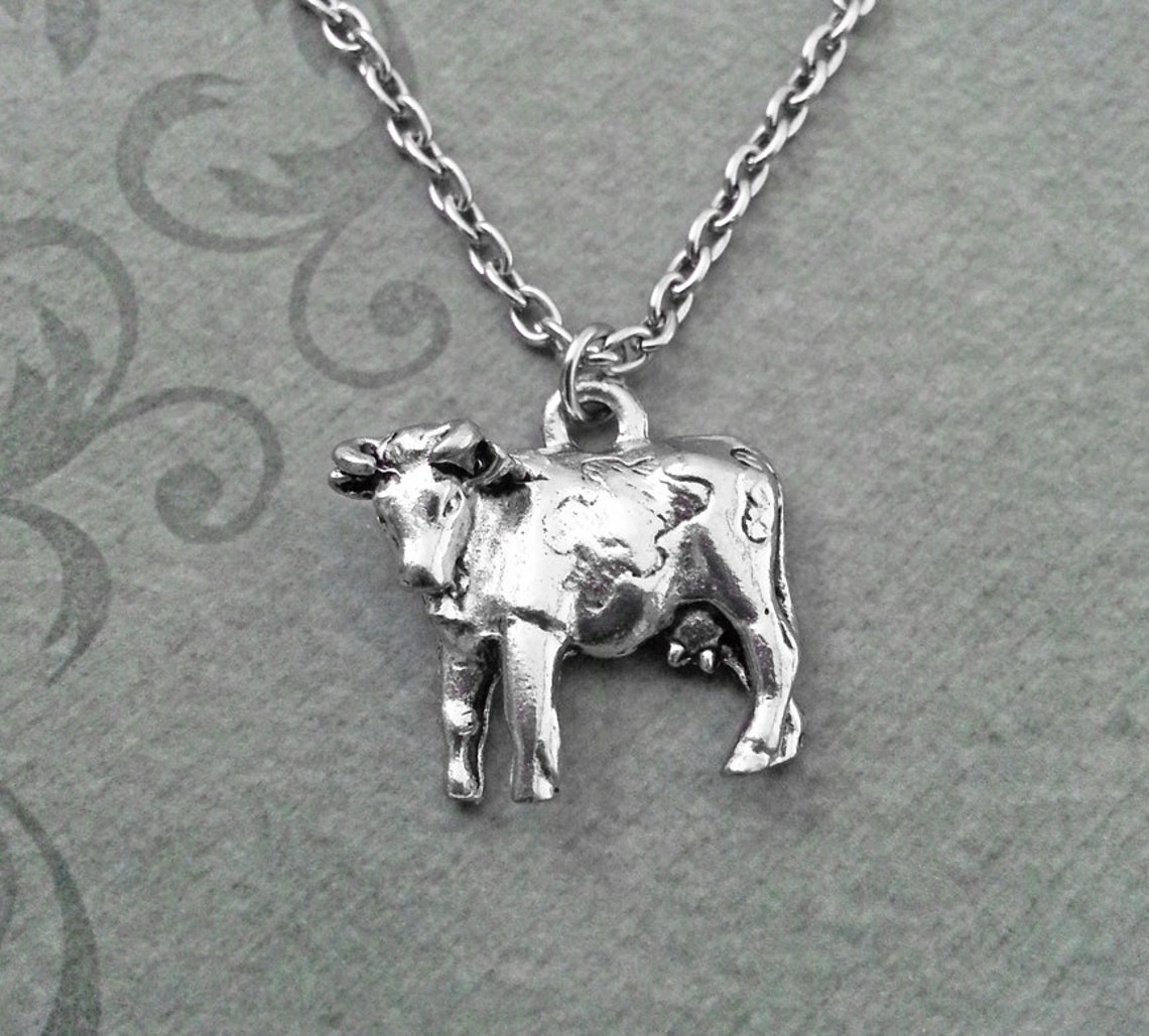 Cow Necklace SMALL Beef Necklace Cowgirl Necklace Southern - Etsy