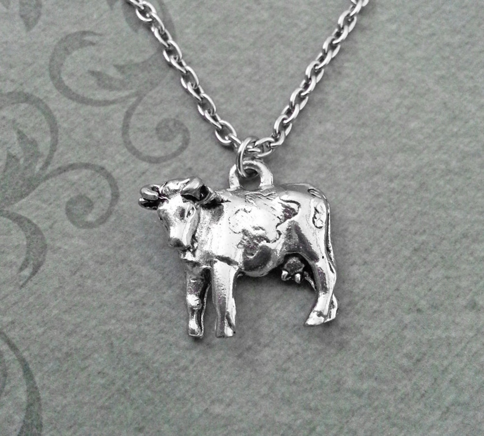 Cow Necklace SMALL Beef Necklace Cowgirl Necklace Southern | Etsy