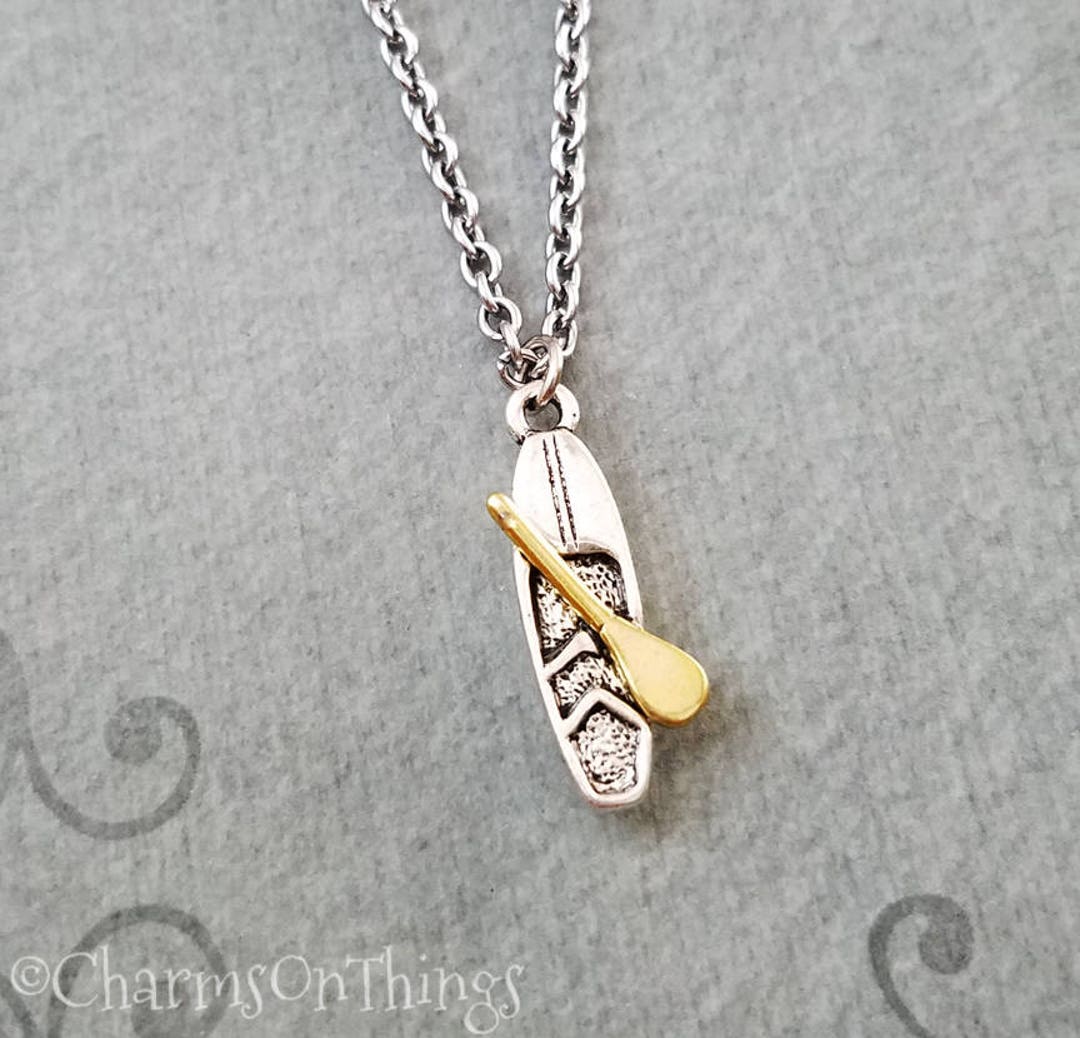 Paddle Board Necklace SMALL Paddle Board Charm Necklace Paddleboarding ...