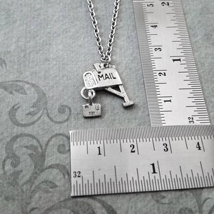 Mailbox Necklace SMALL Mailbox Charm Necklace Long Distance Gift Penpal ...