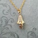 Rocket Necklace Rocket Jewelry Gold Spaceship Pendant Spacecraft Charm ...