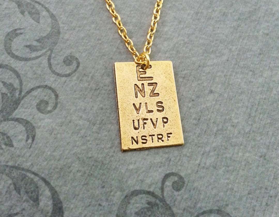 Eye Chart Necklace SMALL Eye Chart Charm Necklace Eye Care Gift Vision ...