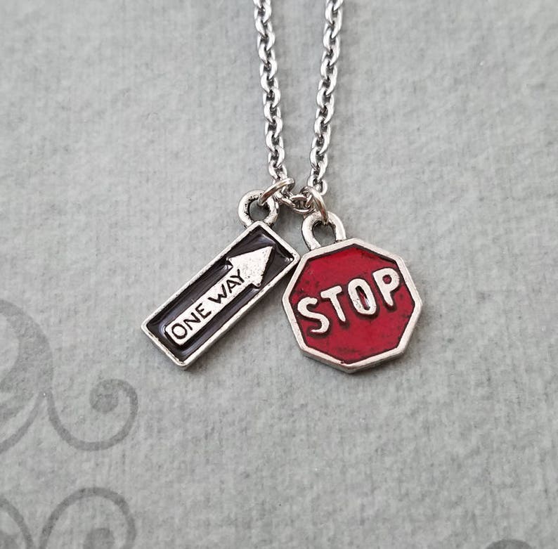 Stop Sign Necklace SMALL Red Stop Sign Charm Street Sign - Etsy