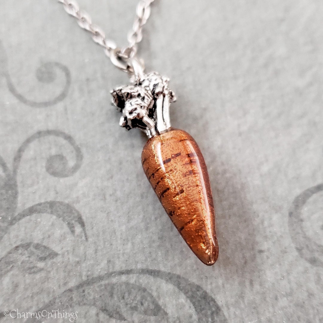 Carrot Necklace SMALL Orange Carrot Charm Carrot Pendant Necklace Charm ...
