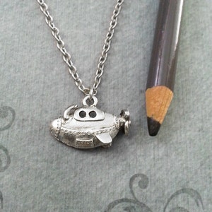 Submarine Necklace SMALL Submarine Jewelry Silver Submarine Charm ...
