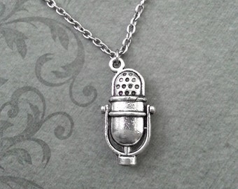 Microphone Necklace, SMALL Mic Necklace, Personalized Jewelry ...