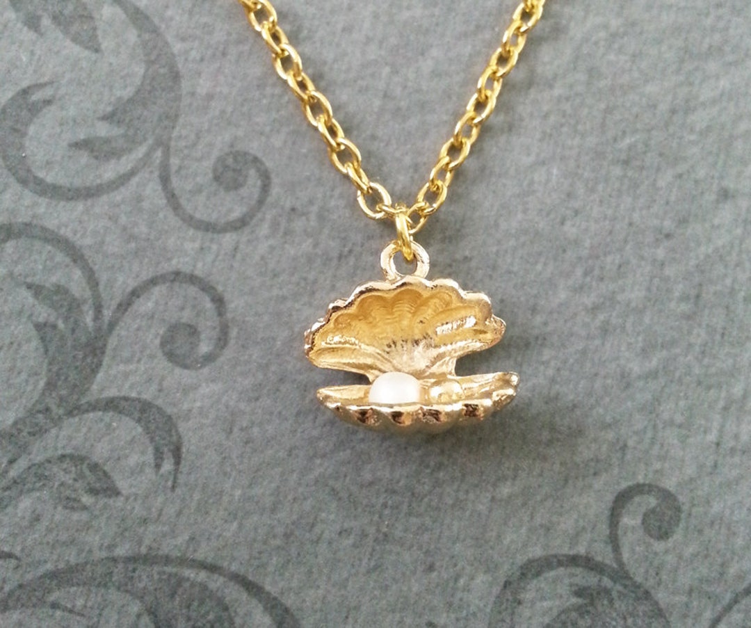 Oyster Necklace SMALL Pearl Oyster Jewelry Pearl Necklace Beach ...