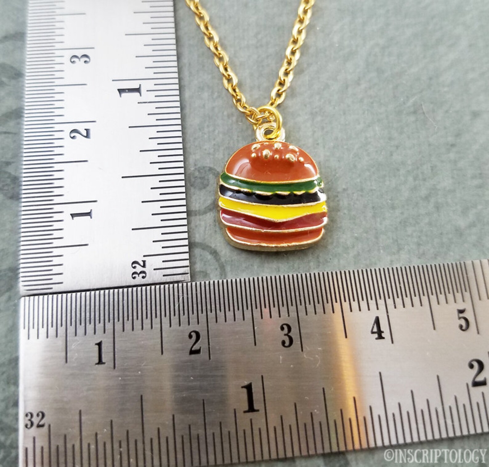 Hamburger Necklace Burger Necklace Cheeseburger Necklace Burger Charm ...