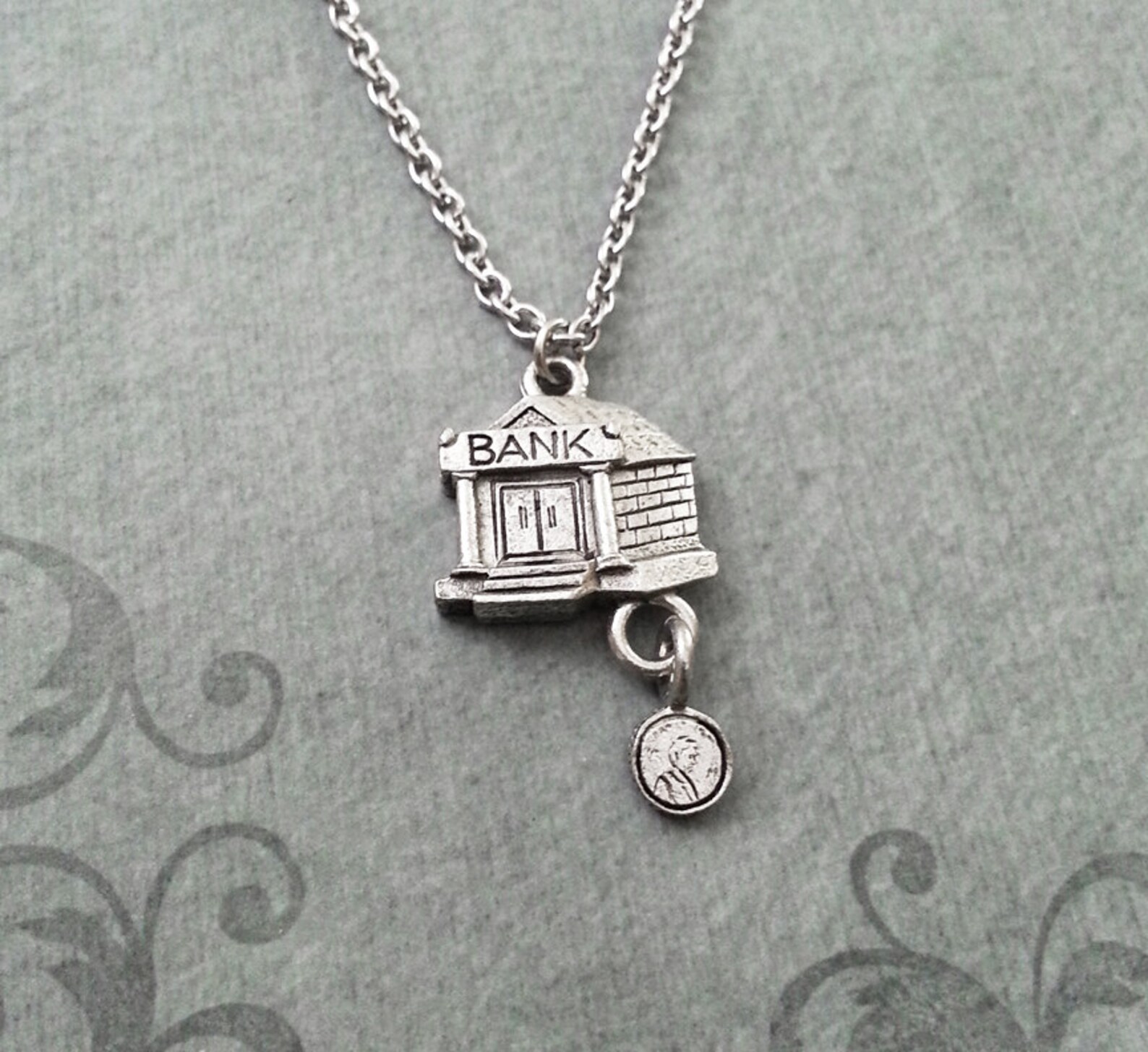 Bank Necklace SMALL Bank Jewelry Coin Necklace Banker Necklace - Etsy