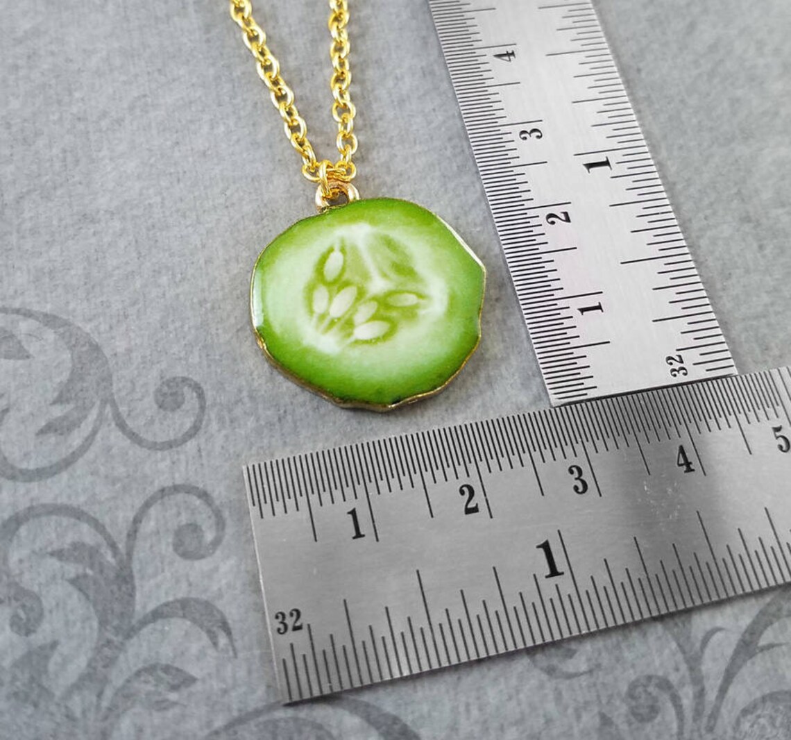 Pickle Necklace Pickle Jewelry Pickle Slice Charm Necklace | Etsy