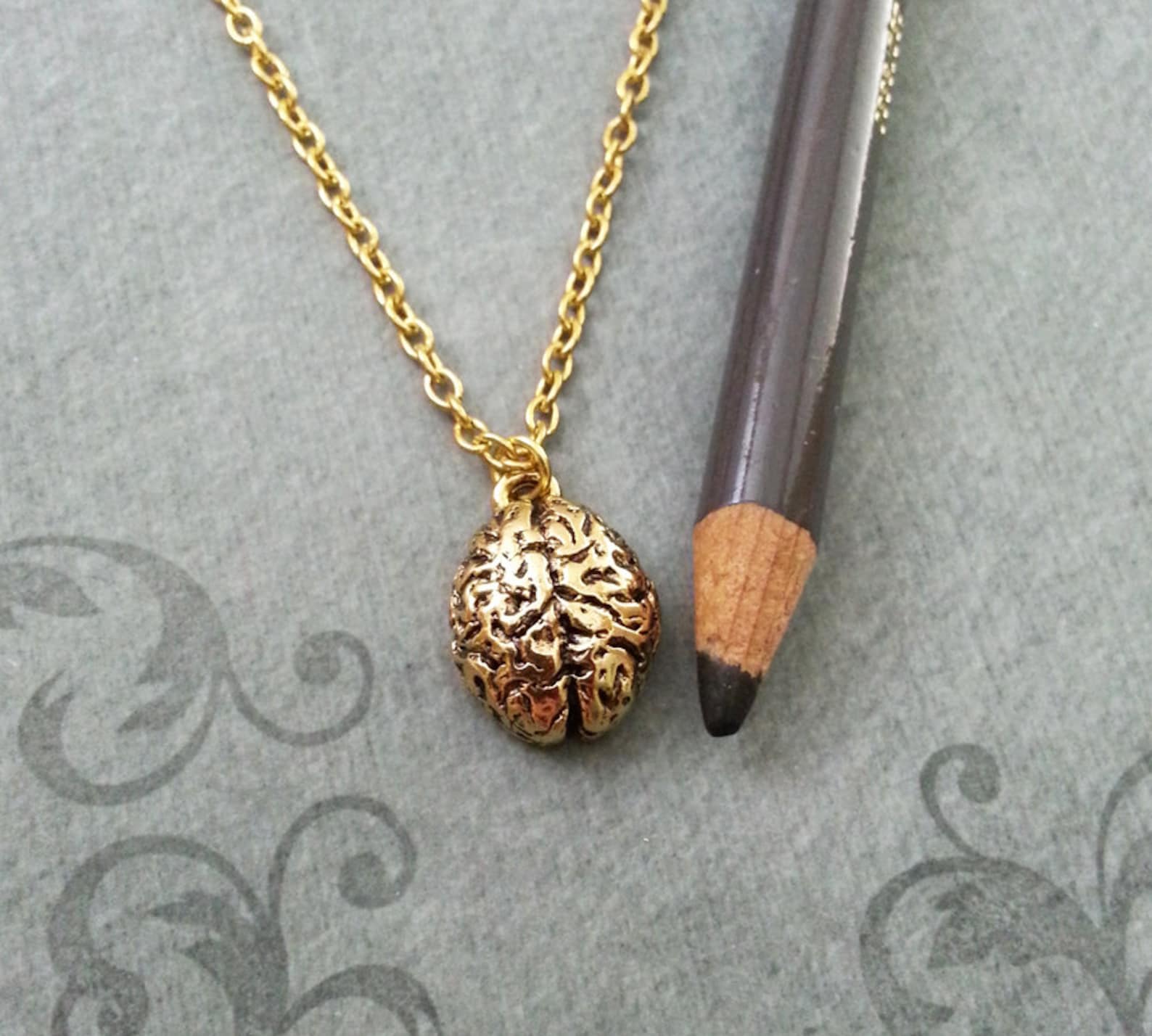 Brain Necklace SMALL Brains Necklace Gothic Necklace Anatomical Brain ...