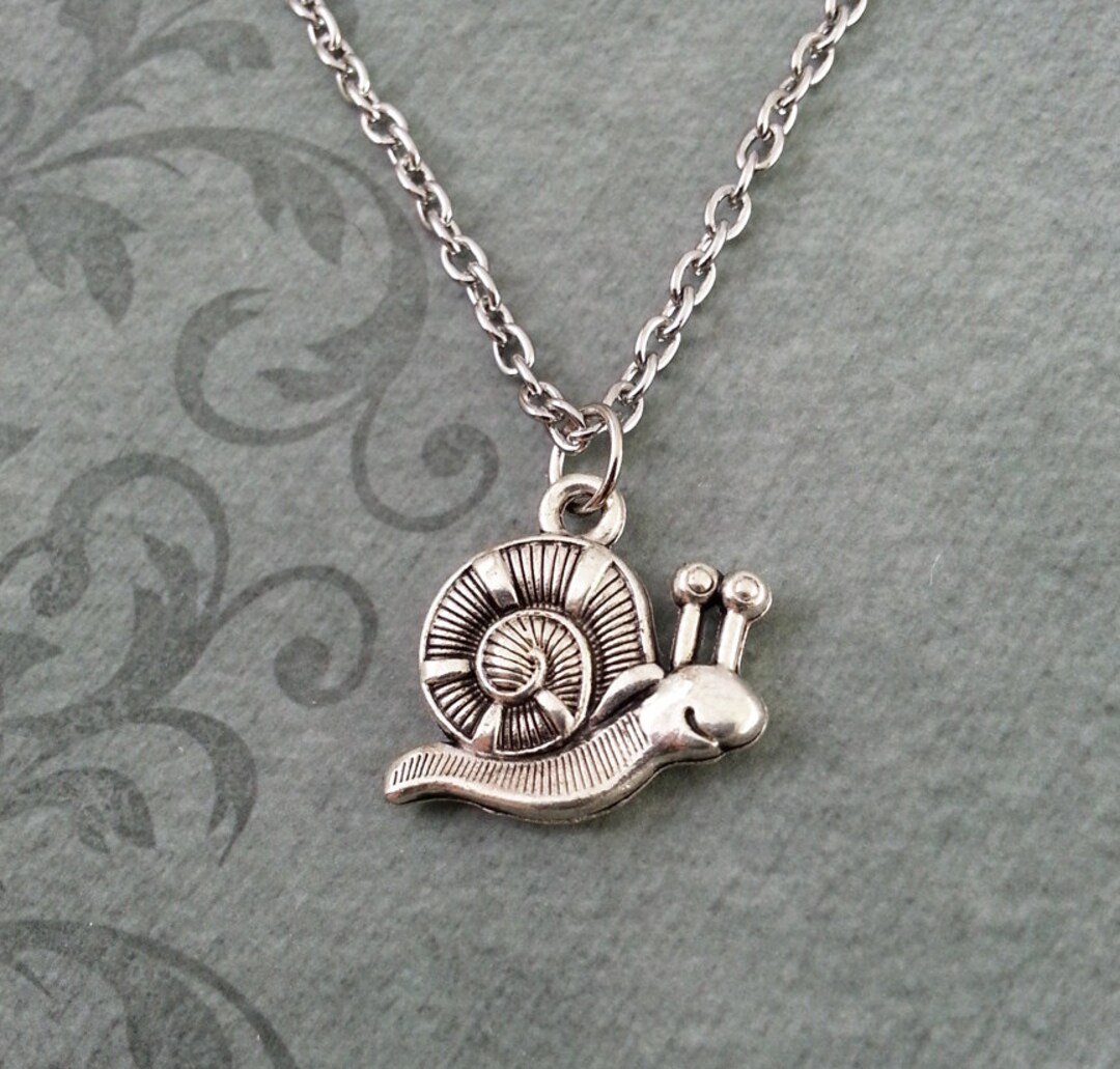 Snail Necklace, SMALL Snail Jewelry, Cute Snail Charm, Teenage Girl ...