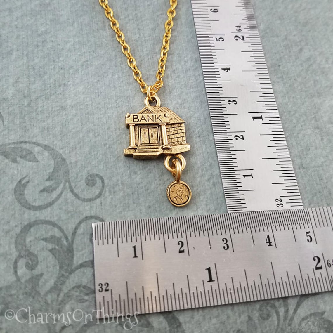 Bank Necklace SMALL Bank Jewelry Coin Necklace Banker Necklace | Etsy