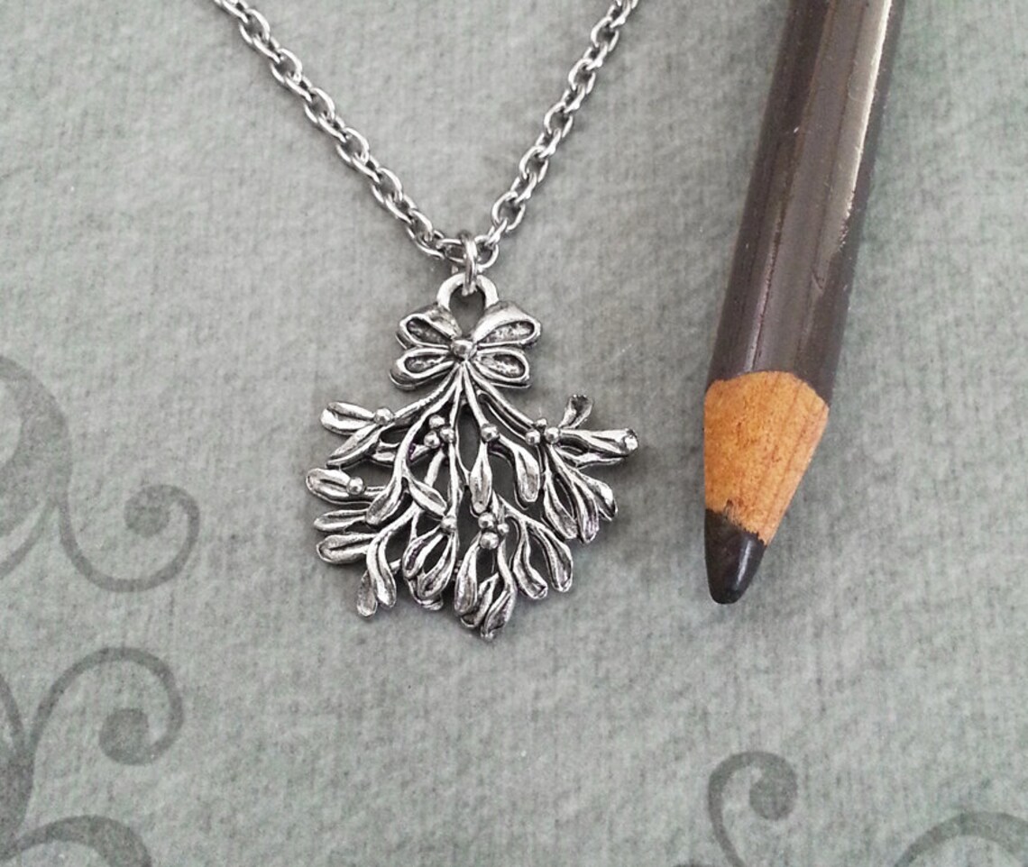 Mistletoe Necklace Misletoe Jewelry Christmas Jewelry Stocking - Etsy