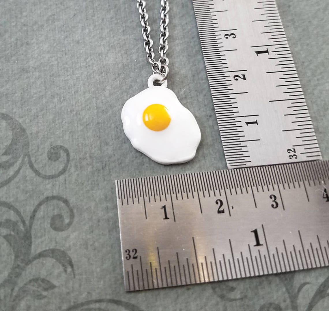 Egg Necklace SMALL Fried Egg Charm Necklace Sunny Side up Egg - Etsy