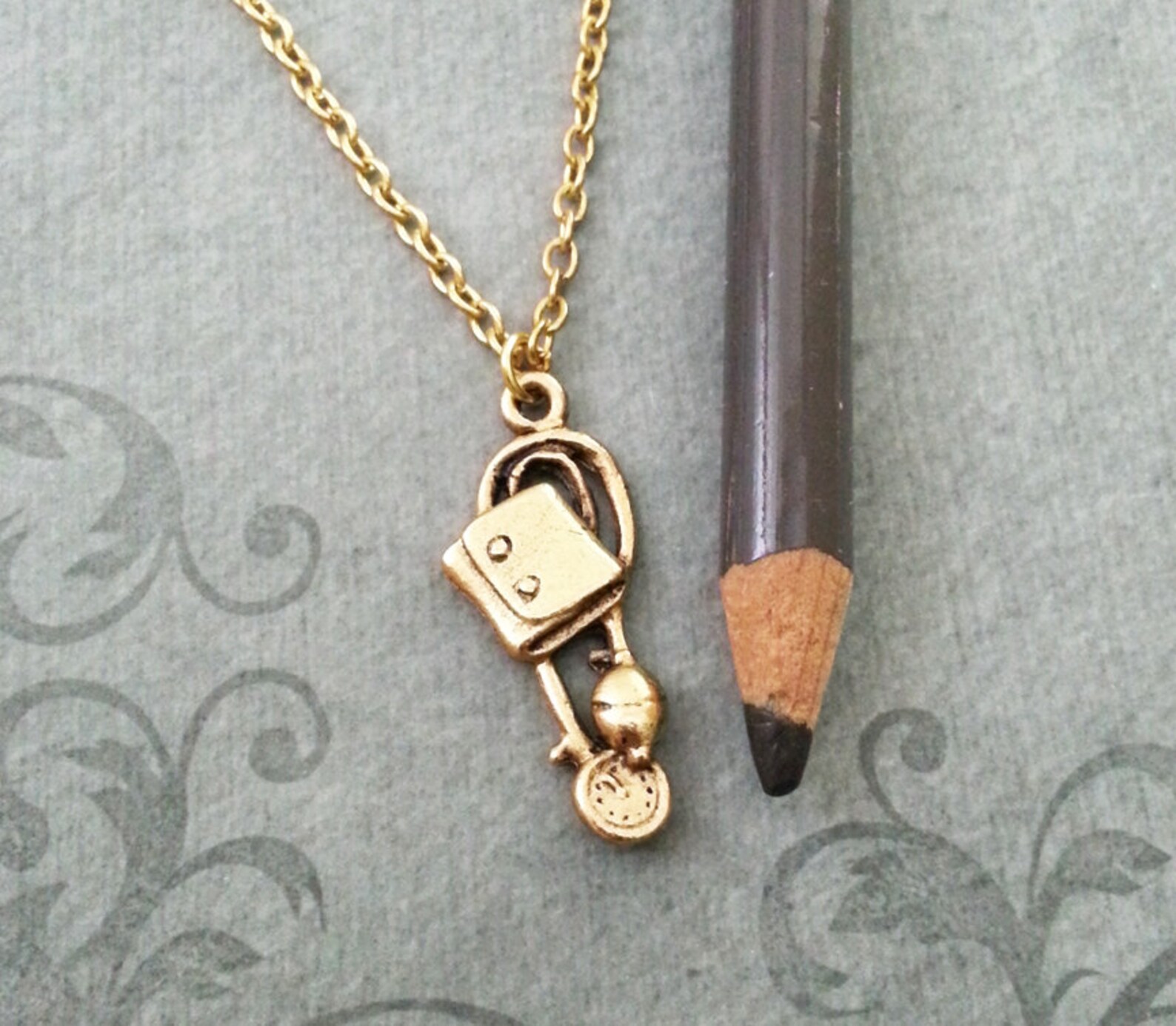 Blood Pressure Cuff Necklace Gold Blood Pressure Cuff Charm Necklace ...