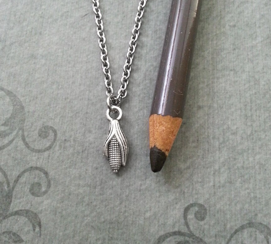 Corn Necklace VERY SMALL Corn Jewelry Farming Necklace Farmer - Etsy
