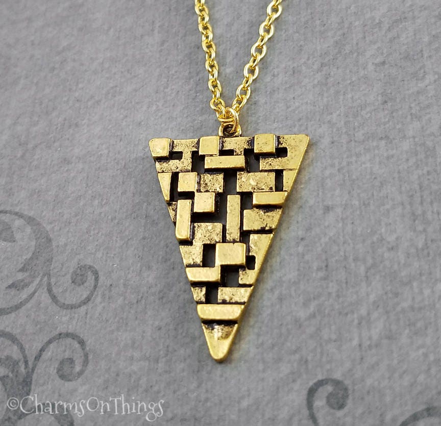 Triangle Necklace Triangle Charm Necklace Triangle Jewelry | Etsy
