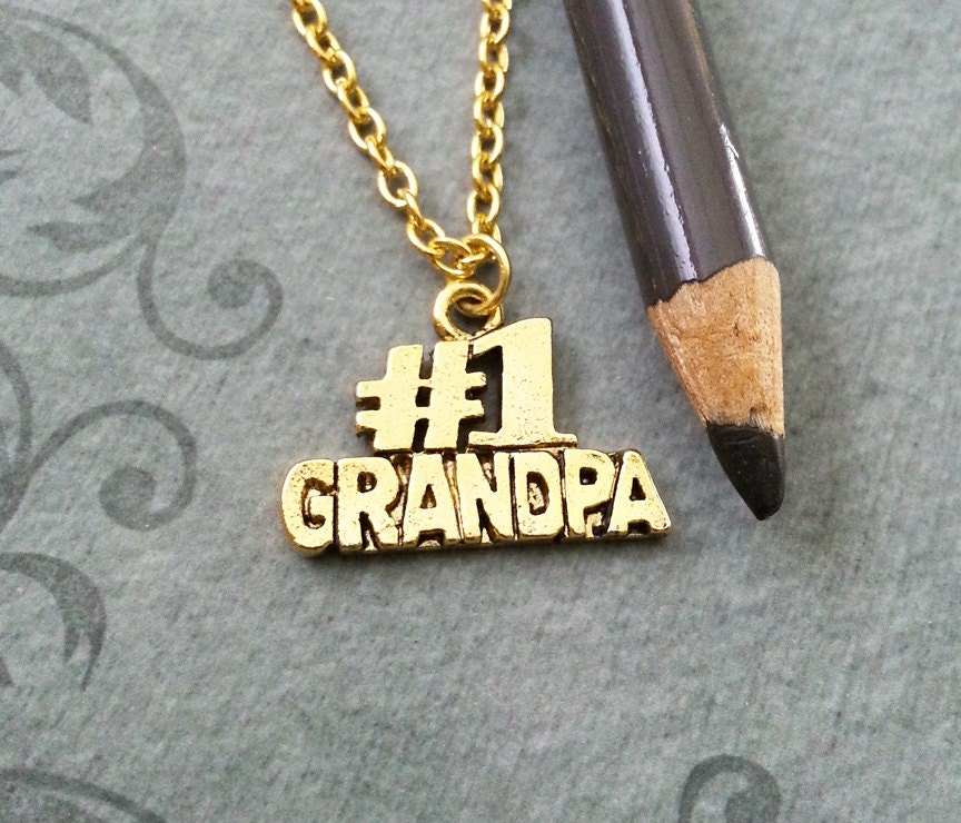Number One Grandpa Necklace SMALL Grandpa Jewelry Father's Day Necklace ...