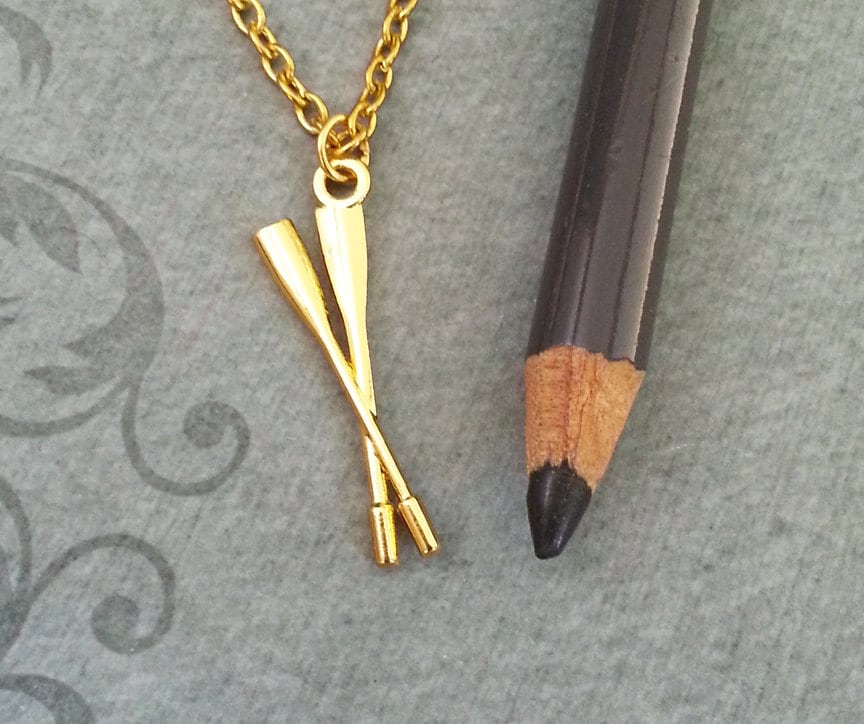 Oars Necklace SMALL Gold Oar Necklace Oar Jewelry Rowing - Etsy
