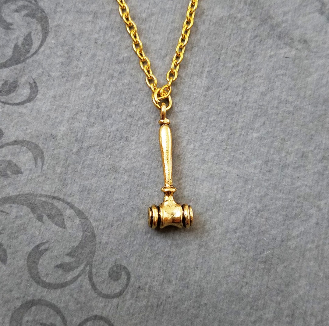 Gavel Necklace SMALL Gavel Charm Necklace Gavel Jewelry Mallet Necklace ...