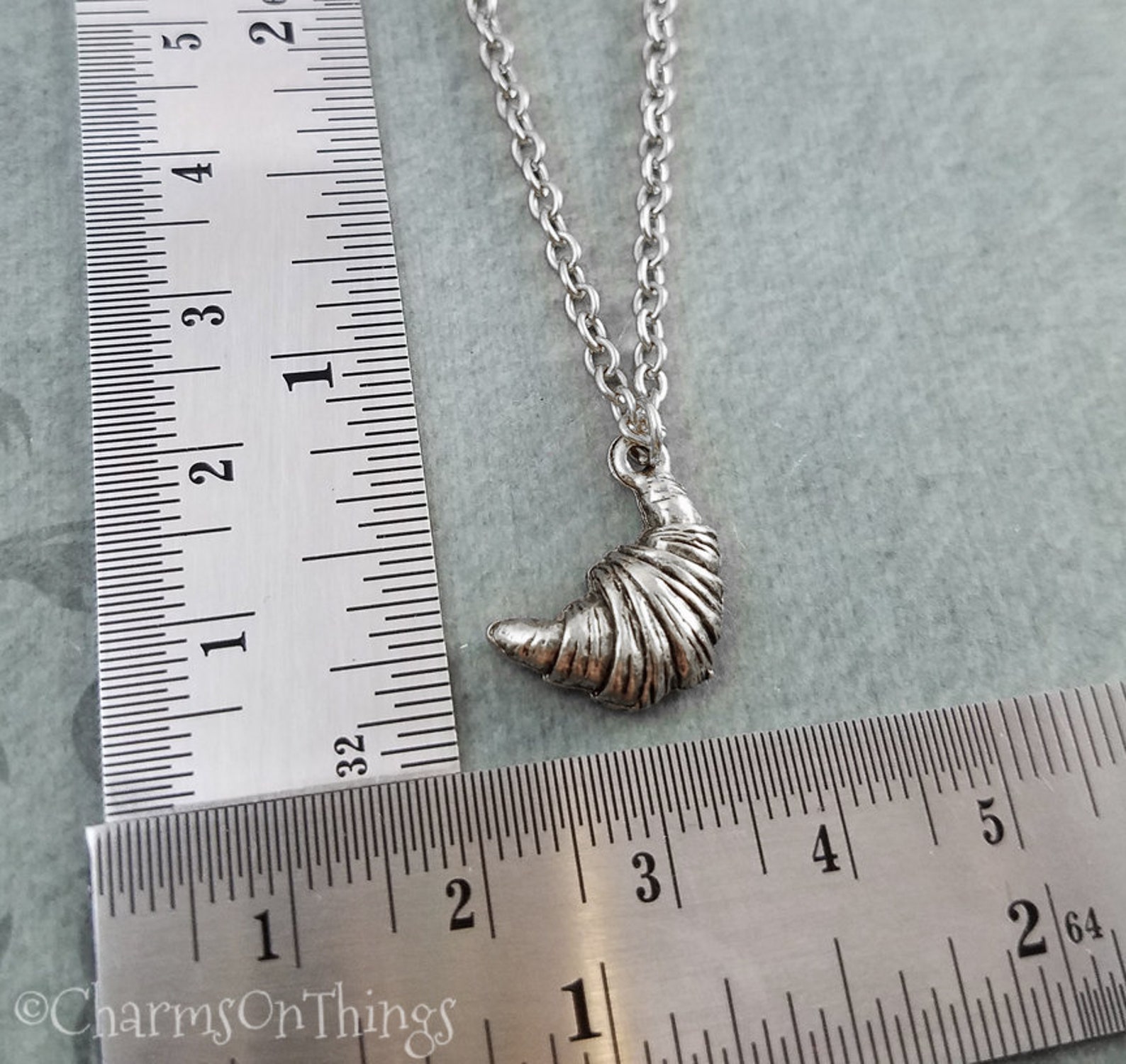 Croissant Necklace SET of 2 SMALL Croissant Charm Necklaces - Etsy