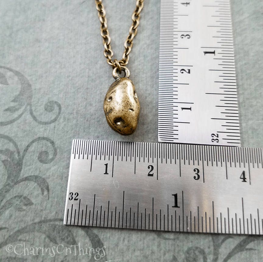 Potato Necklace SMALL Russet Potato Charm Necklace Bronze | Etsy