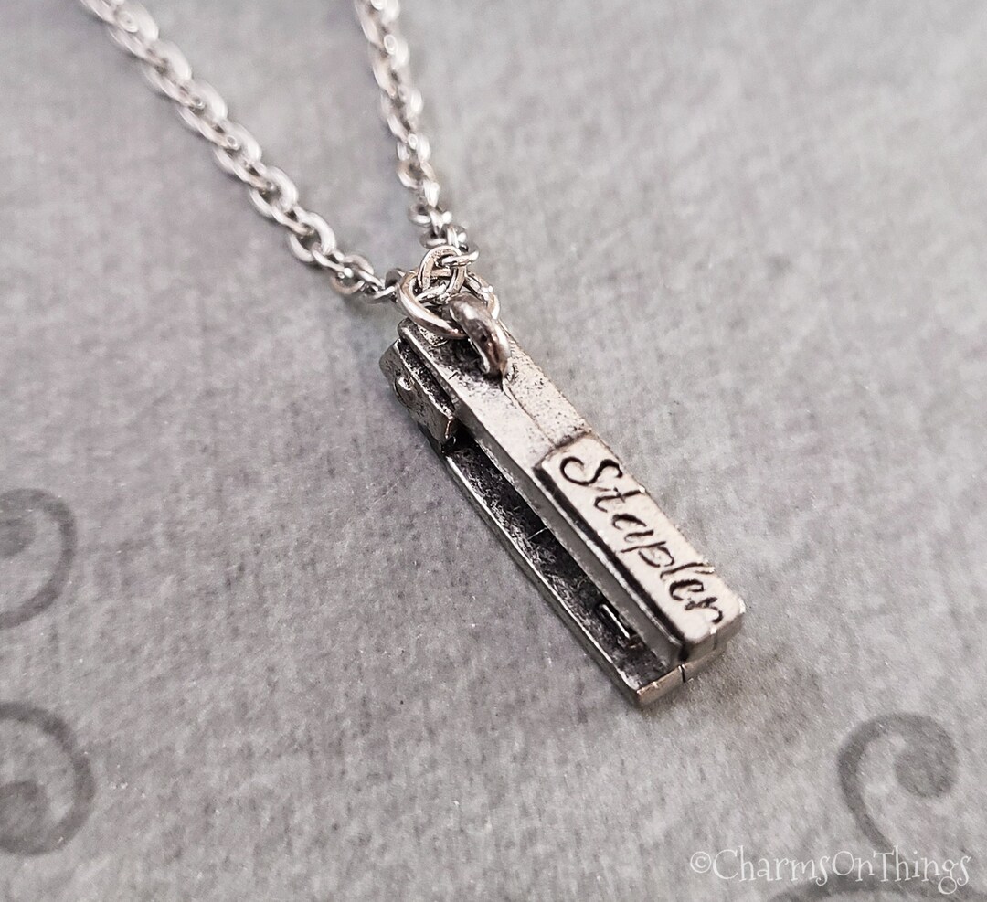Stapler Necklace SMALL Stapler Charm Stapler Pendant Necklace Work From ...