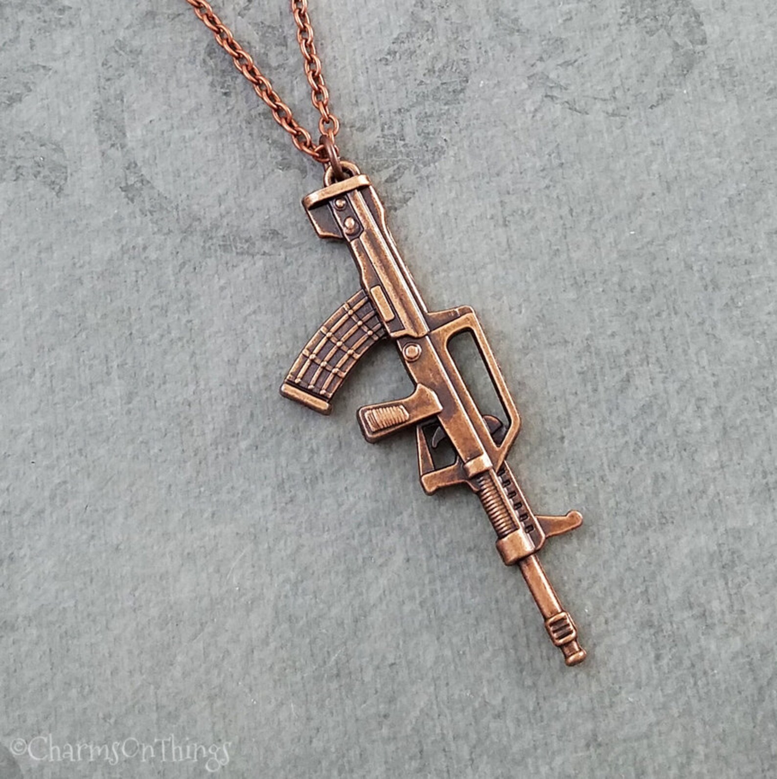 Machine Gun Necklace Assault Rifle Necklace Military Jewelry | Etsy