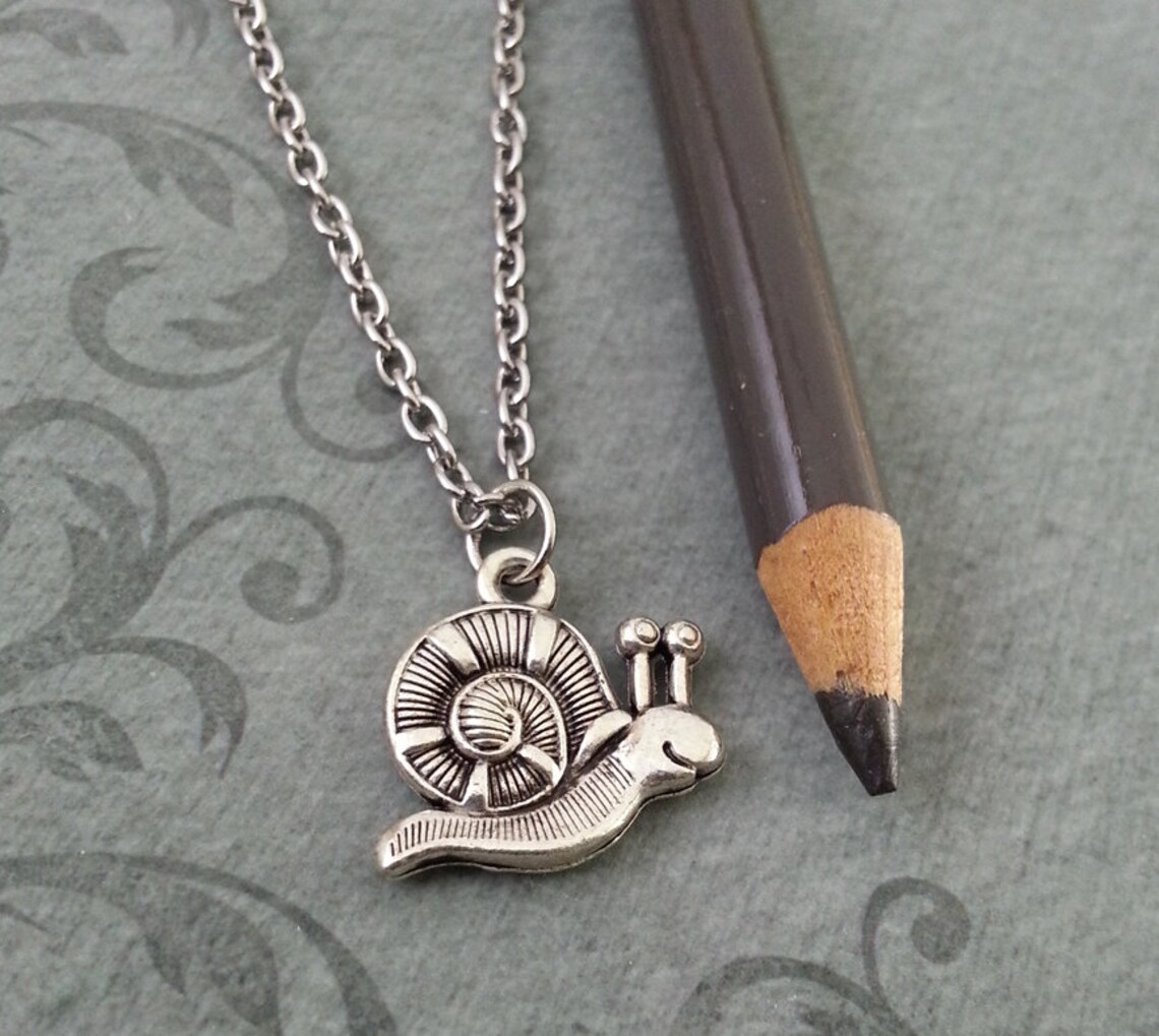 Snail Necklace, SMALL Snail Jewelry, Cute Snail Charm, Teenage Girl ...