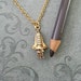 Rocket Necklace Rocket Jewelry Gold Spaceship Pendant Spacecraft Charm ...