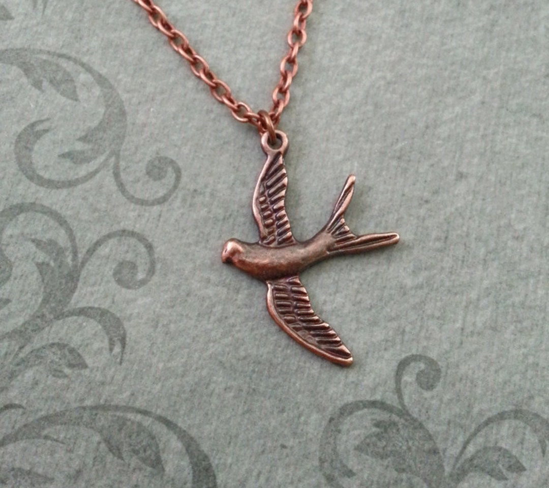 Mus ketting zeer kleine vogel ketting Sparrow sieraden koper ketting ...
