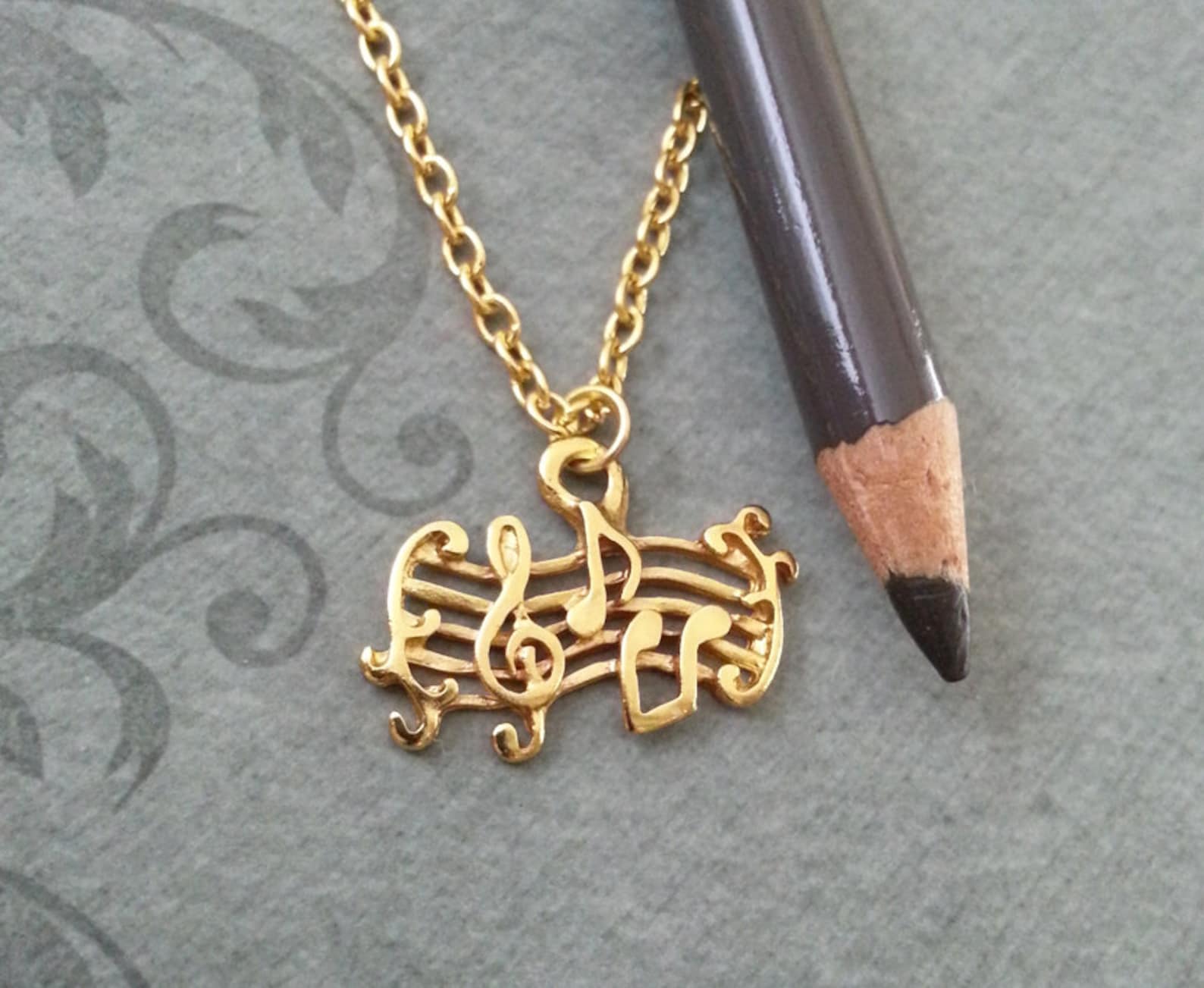 Musical Notes Necklace SMALL Music Notes Necklace Classical - Etsy