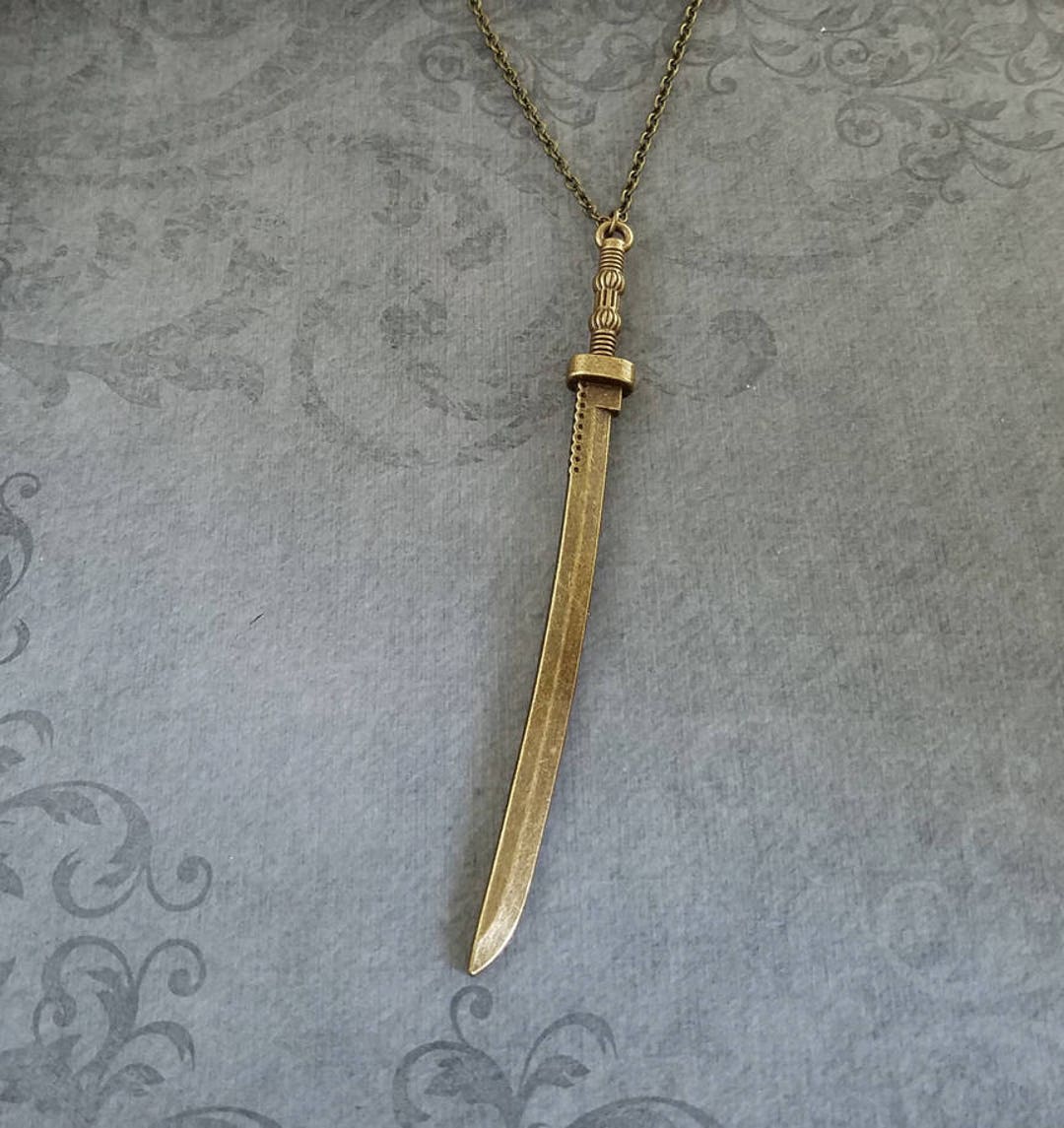 Katana Necklace LARGE Katana Jewelry Samurai Sword Necklace Sword ...