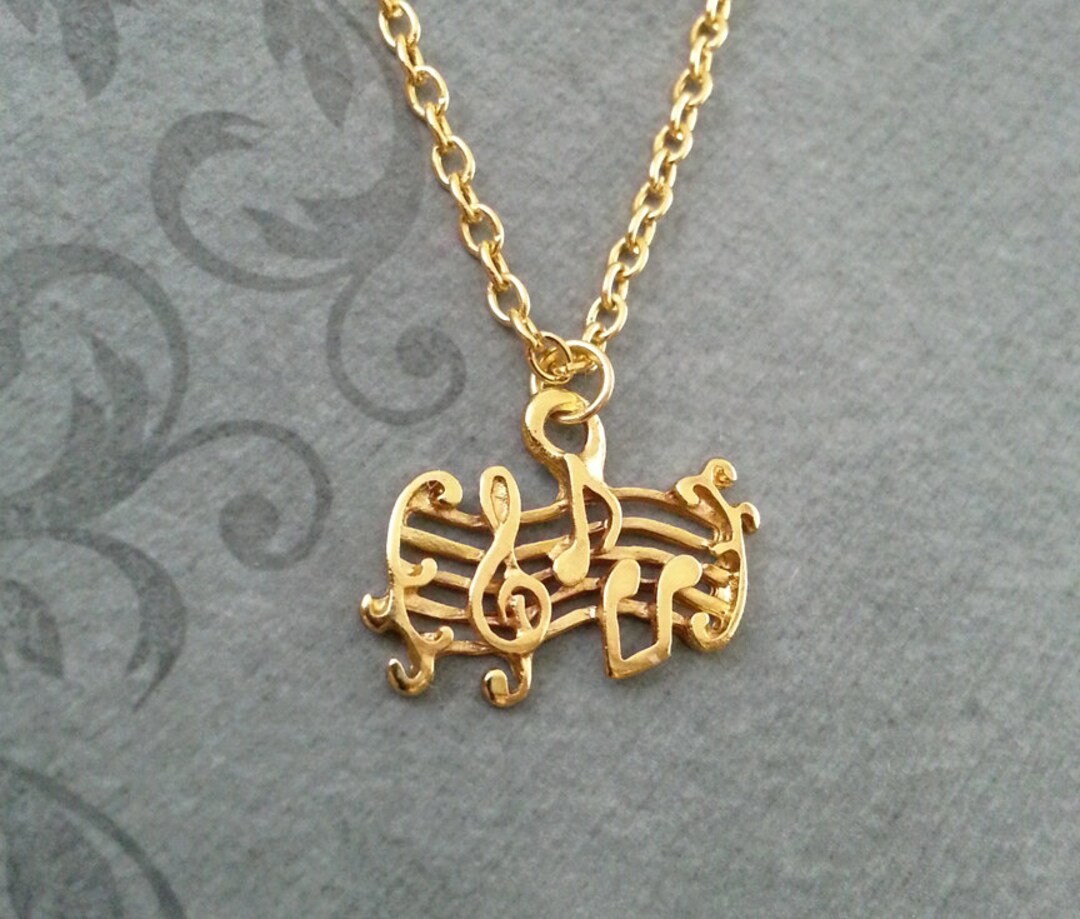 Musical Notes Necklace, SMALL Music Notes Necklace, Classical Music ...