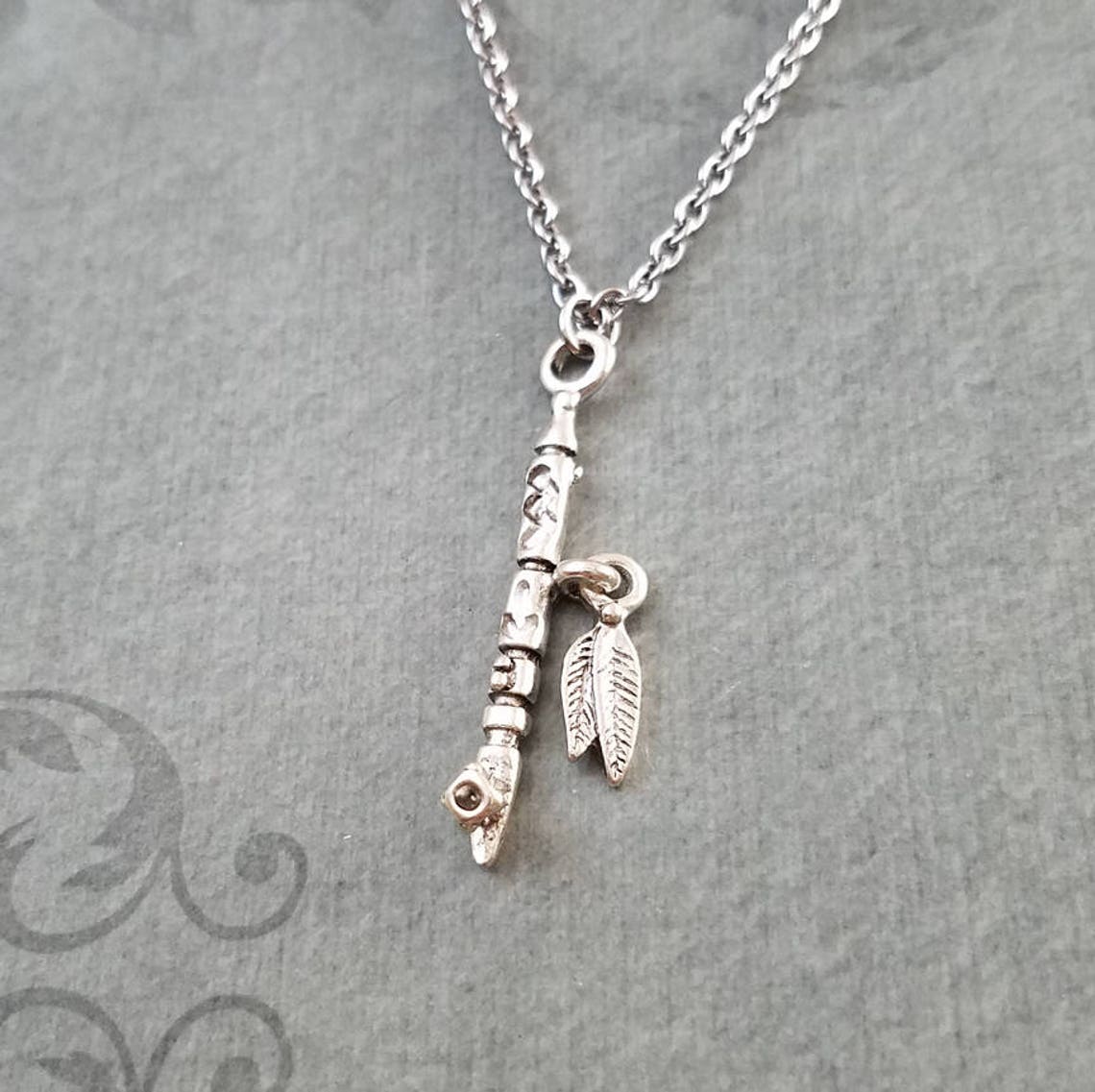 Peace Pipe Necklace SMALL Ceremonial Pipe Necklace Tobacco - Etsy