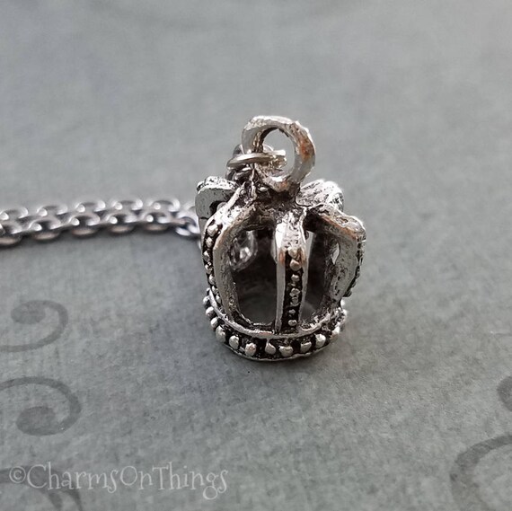 Crown Necklace SMALL Crown Charm Necklace Queen Necklace Queen | Etsy