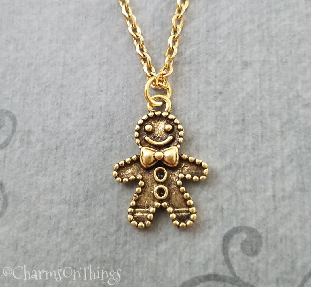 Gingerbread Man Necklace Gingerbread Necklace Christmas Necklace ...