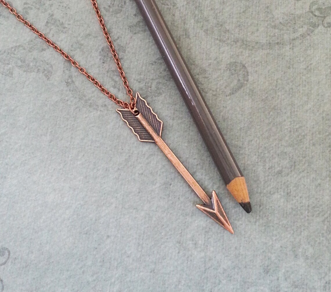 Arrow Necklace Copper Arrow Jewelry Arrow Charm Necklace Arrow | Etsy