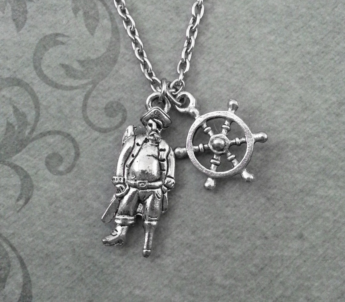 Pirate Necklace, SMALL Pirate Pendant Necklace, Pirate Jewelry, Pirate ...